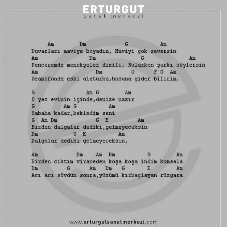 Mavi Duvar Gitar Akorları, Notaları ve Tabları - Nasıl Çalınır ...